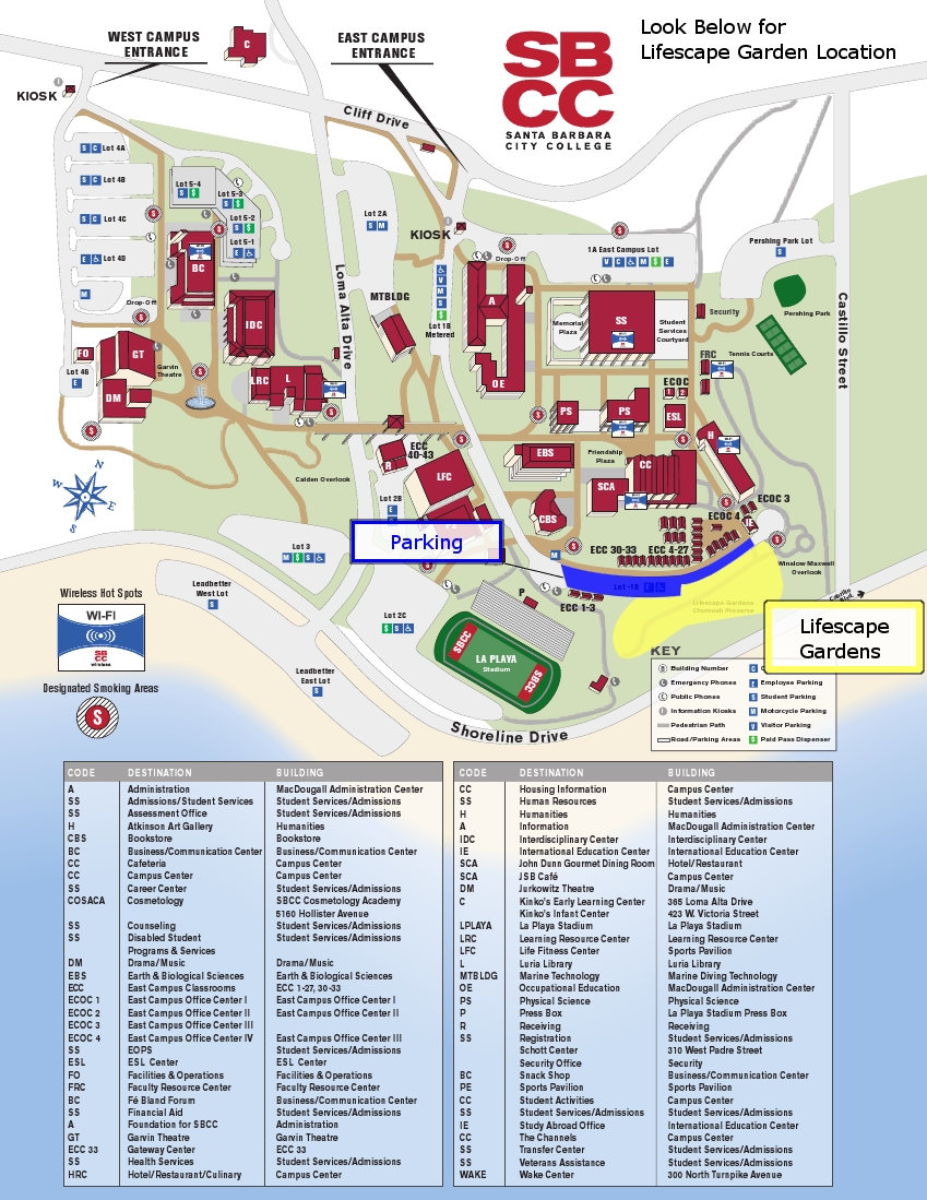 SBCC Campus Map | Santa Barbara City College (SBCC) | Pinterest